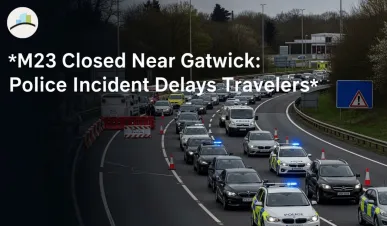 M23 Closed Near Gatwick Airport: Police Incident Causes Delay